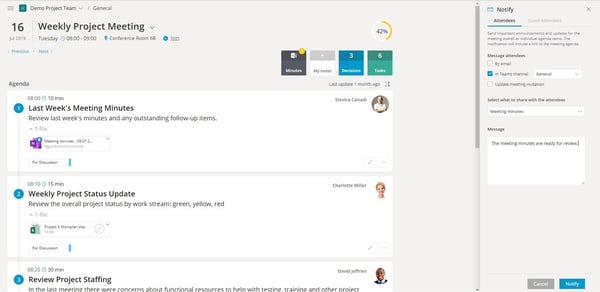 Decisions adds an agenda time tracker and advanced decision management