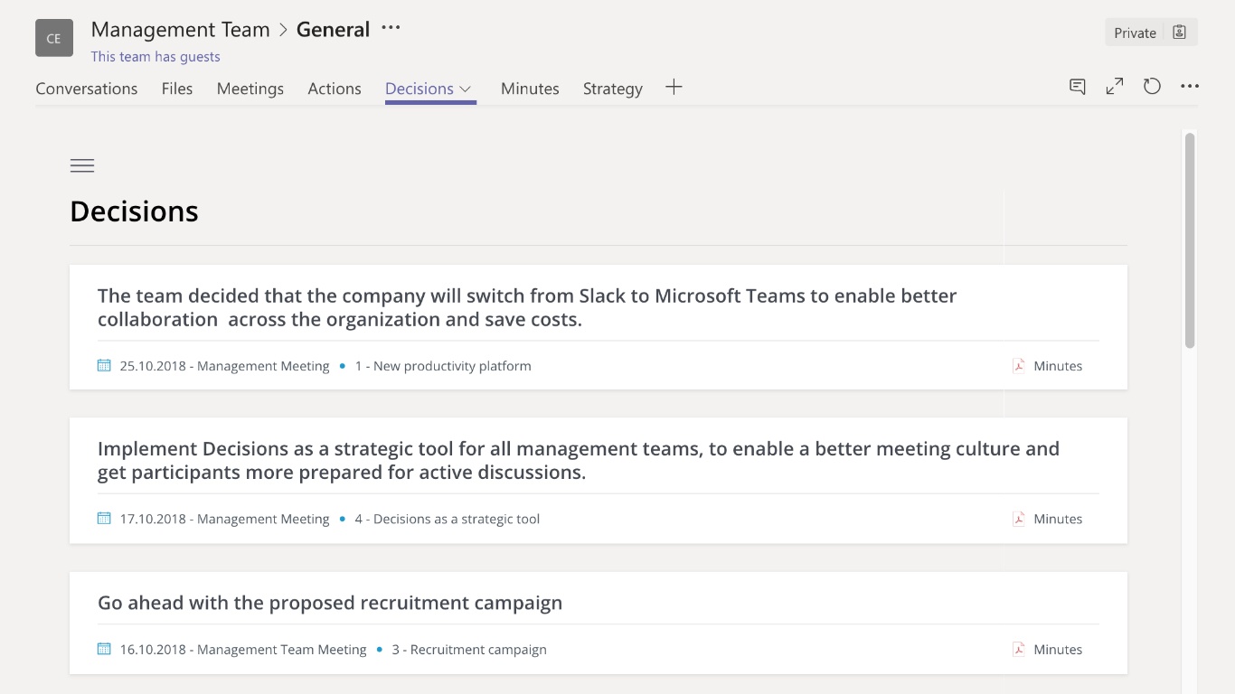 Decisions now available for Microsoft Teams