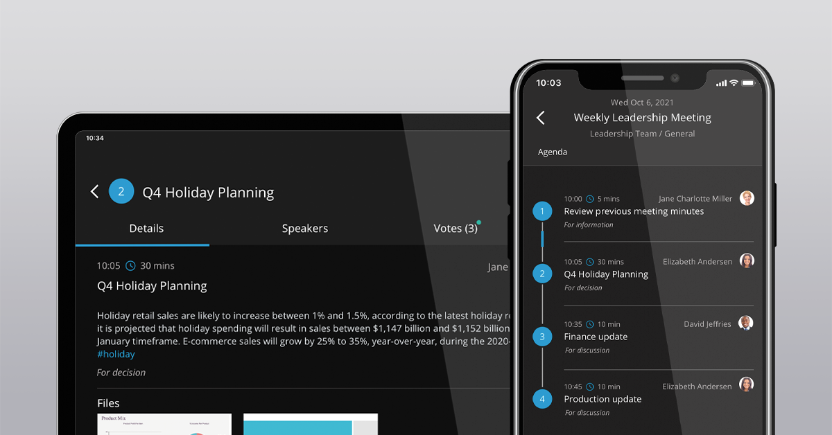 Access meeting materials at your fingertips with the new Decisions app